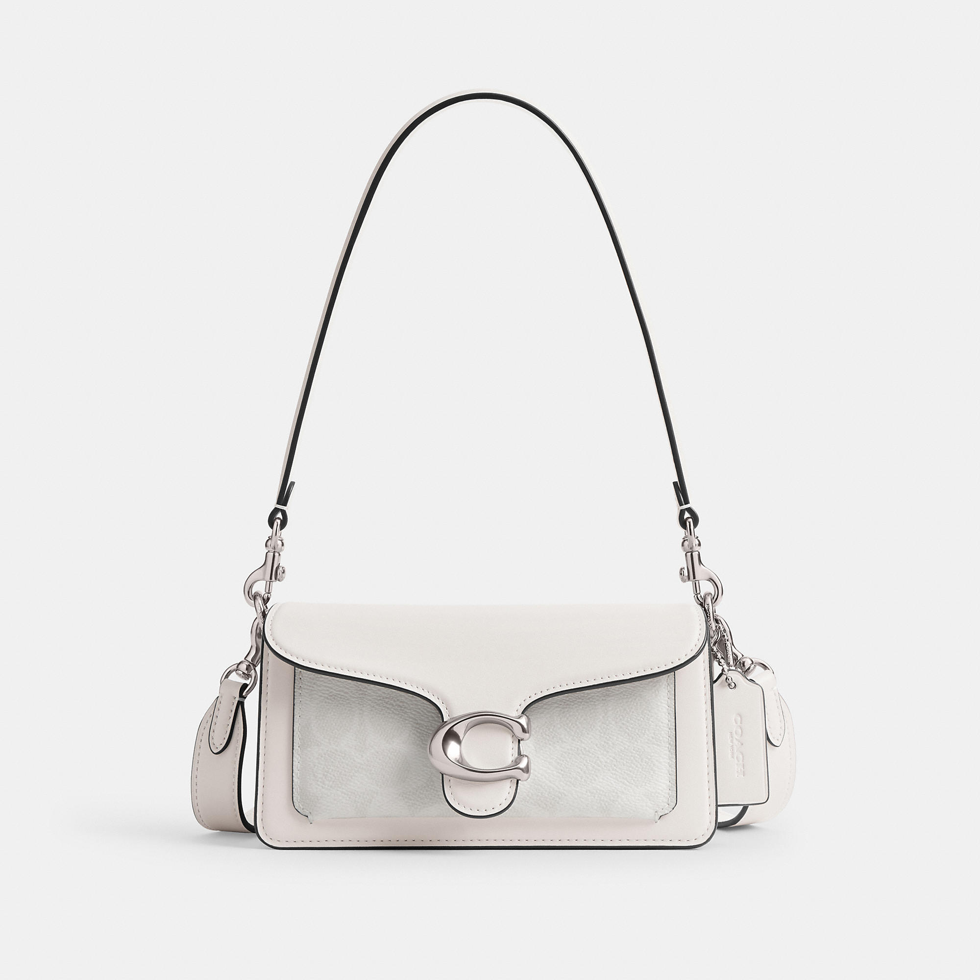 Coach Tabby Shoulder Bag 20 In Signature Canvas - Silver/White